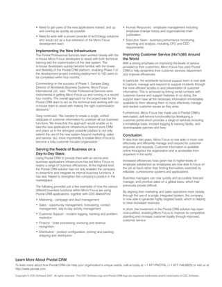 Pivotal CRM Case Study - Micro Focus | PDF