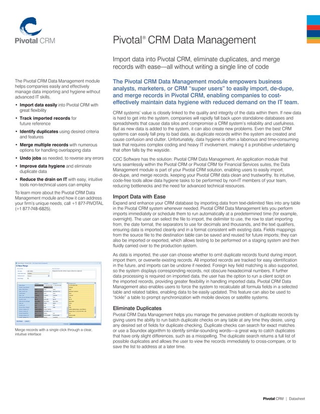 PivotalCRM - Data Management | PDF