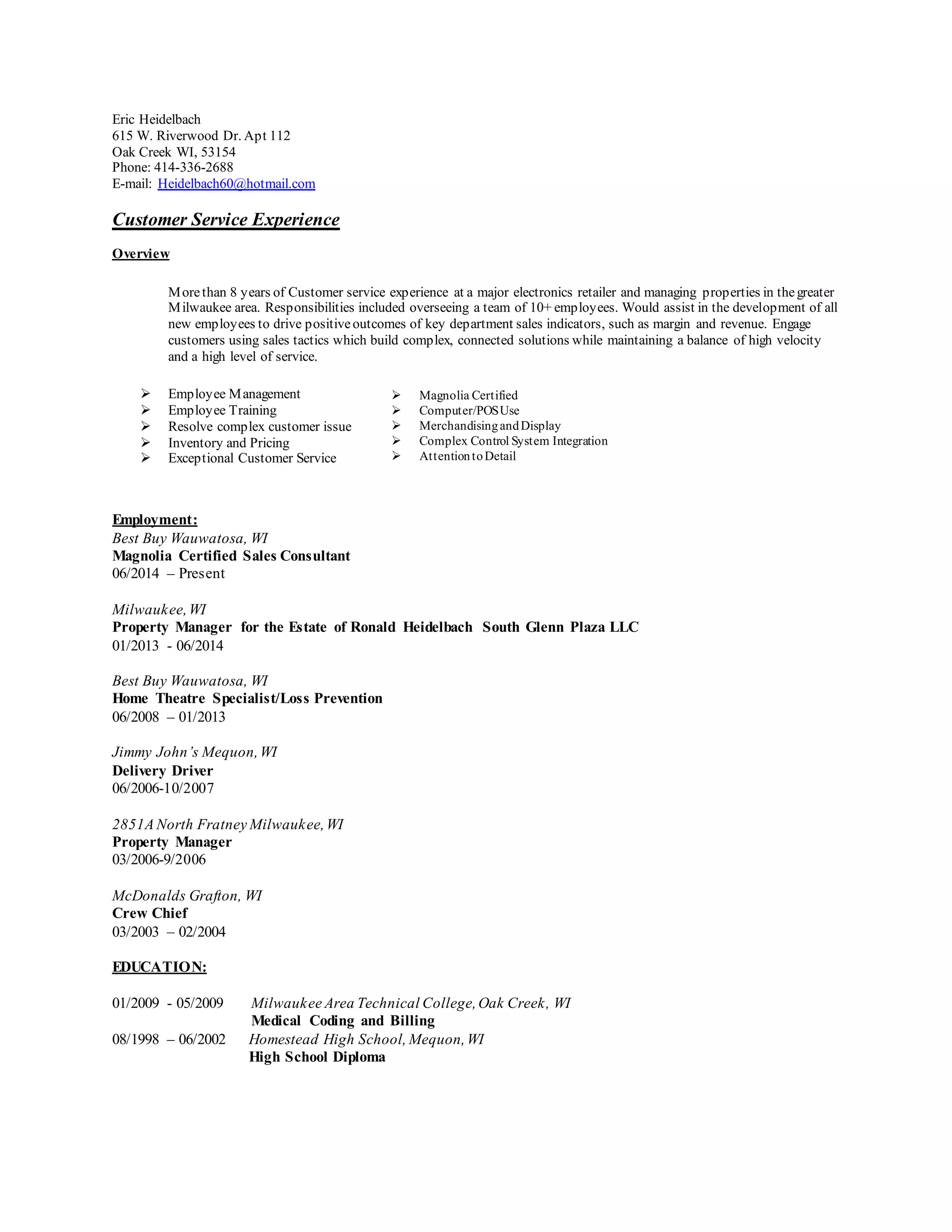 Eric Resume 2015 | DOCX