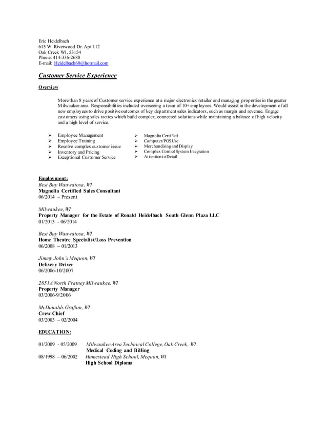 Eric Resume 2015 | PDF