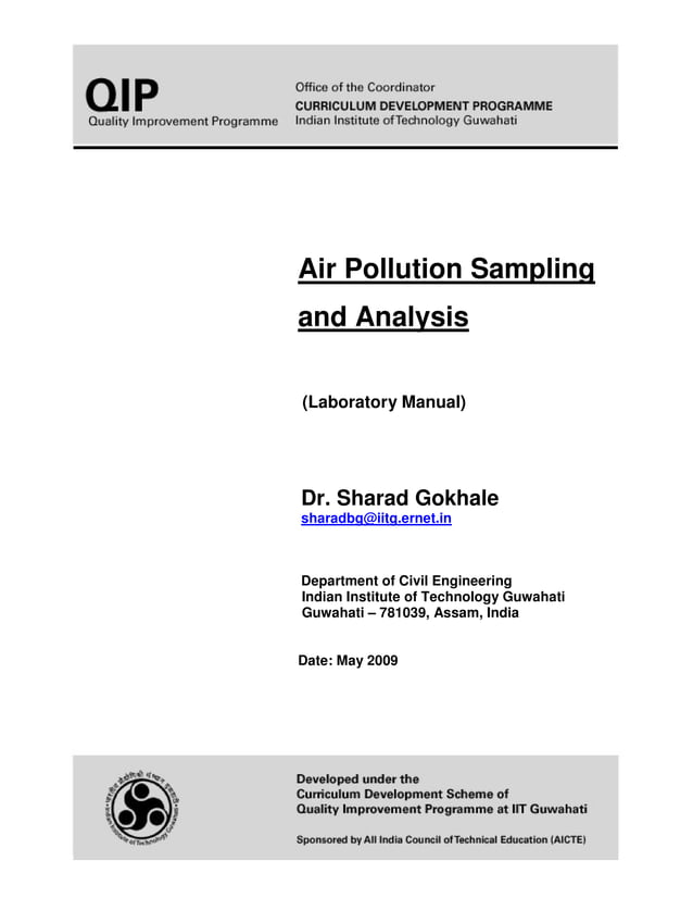Air Pollution Sampling and Analysis | PDF | Indoor Environmental ...