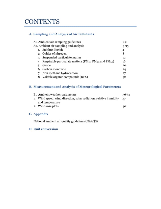 Air Pollution Sampling and Analysis | PDF | Indoor Environmental Quality | Home & Garden