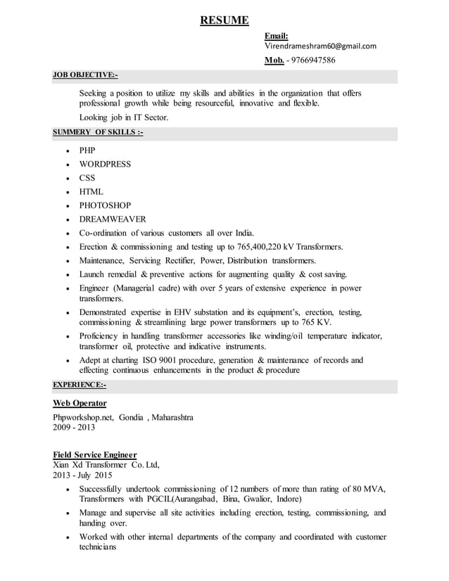 Virendra_Resume | PDF