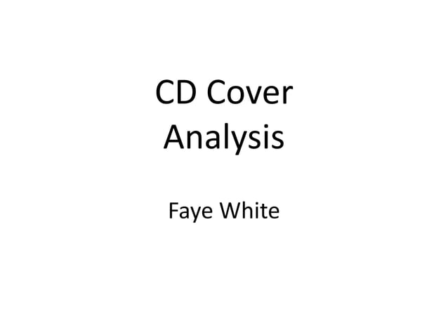 Cd cover analyse | PPTX | Adult Contemporary Music | Music