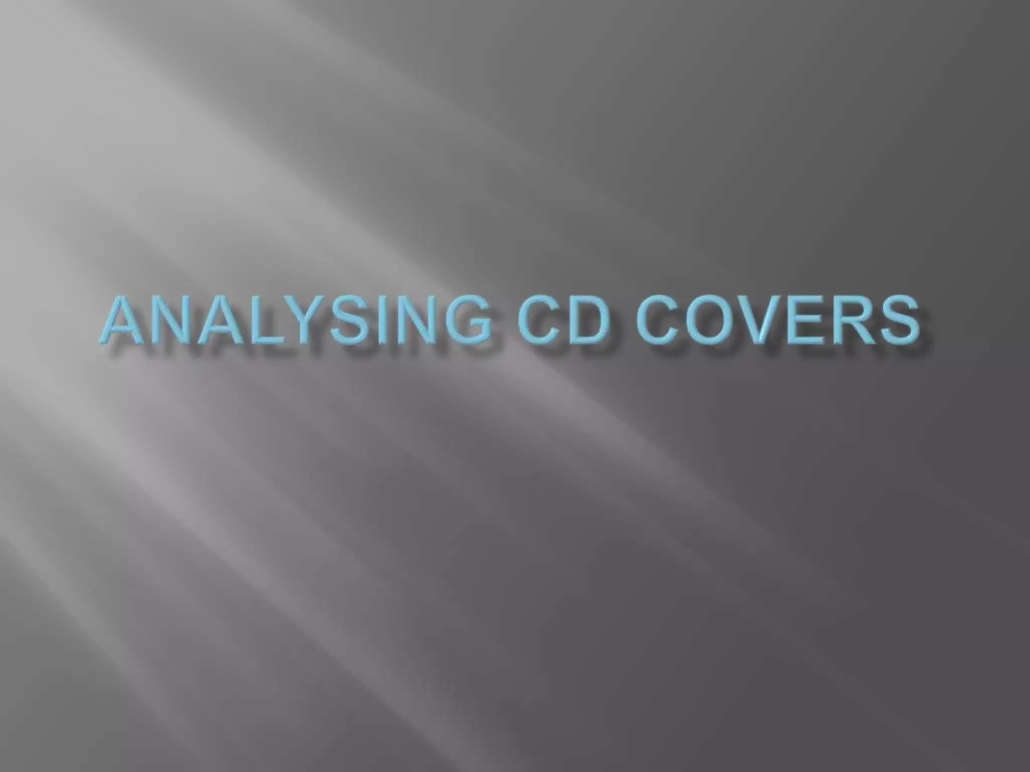 Cd cover analysis | PPTX
