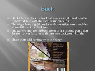 Cd cover analysis | PPTX | Music | Entertainment
