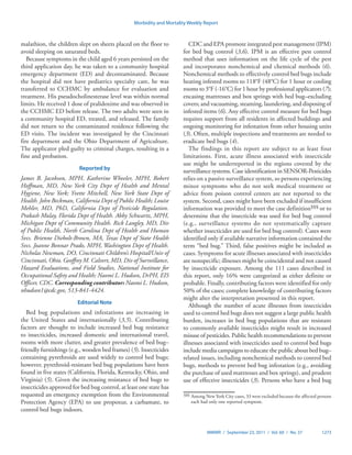 CDC Report On Illnesses Associated With Bed Bug Insecticides | PDF