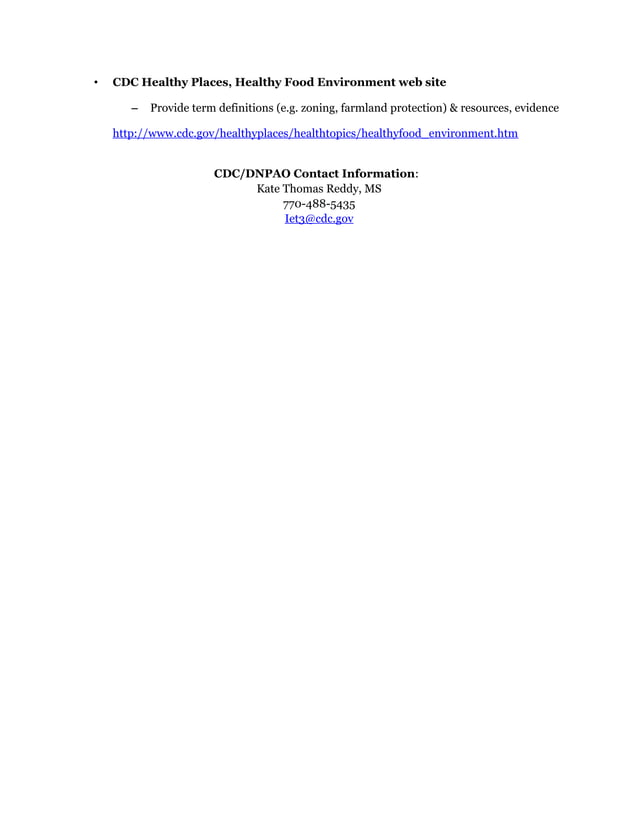 CDC Resource list for Food Policy Councils | PDF