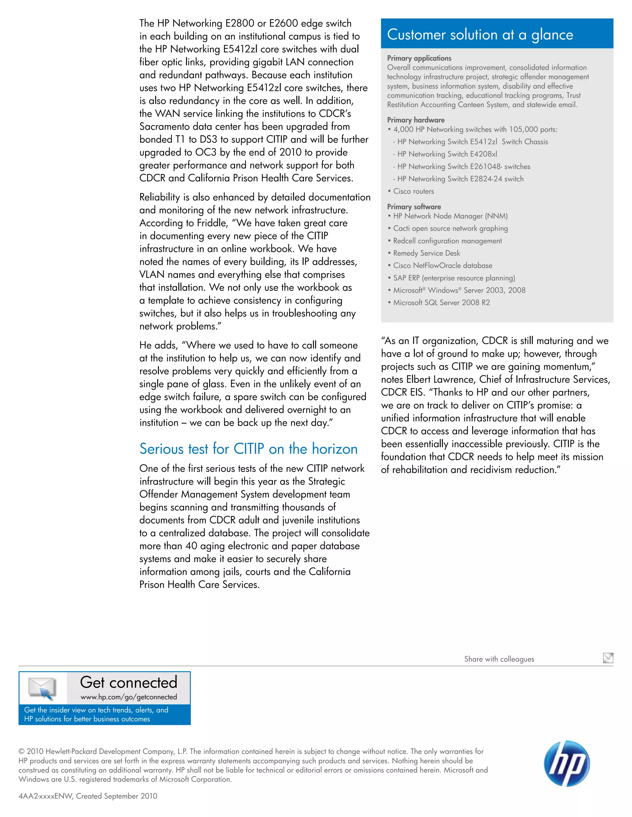 Cdcr hp networking | PDF