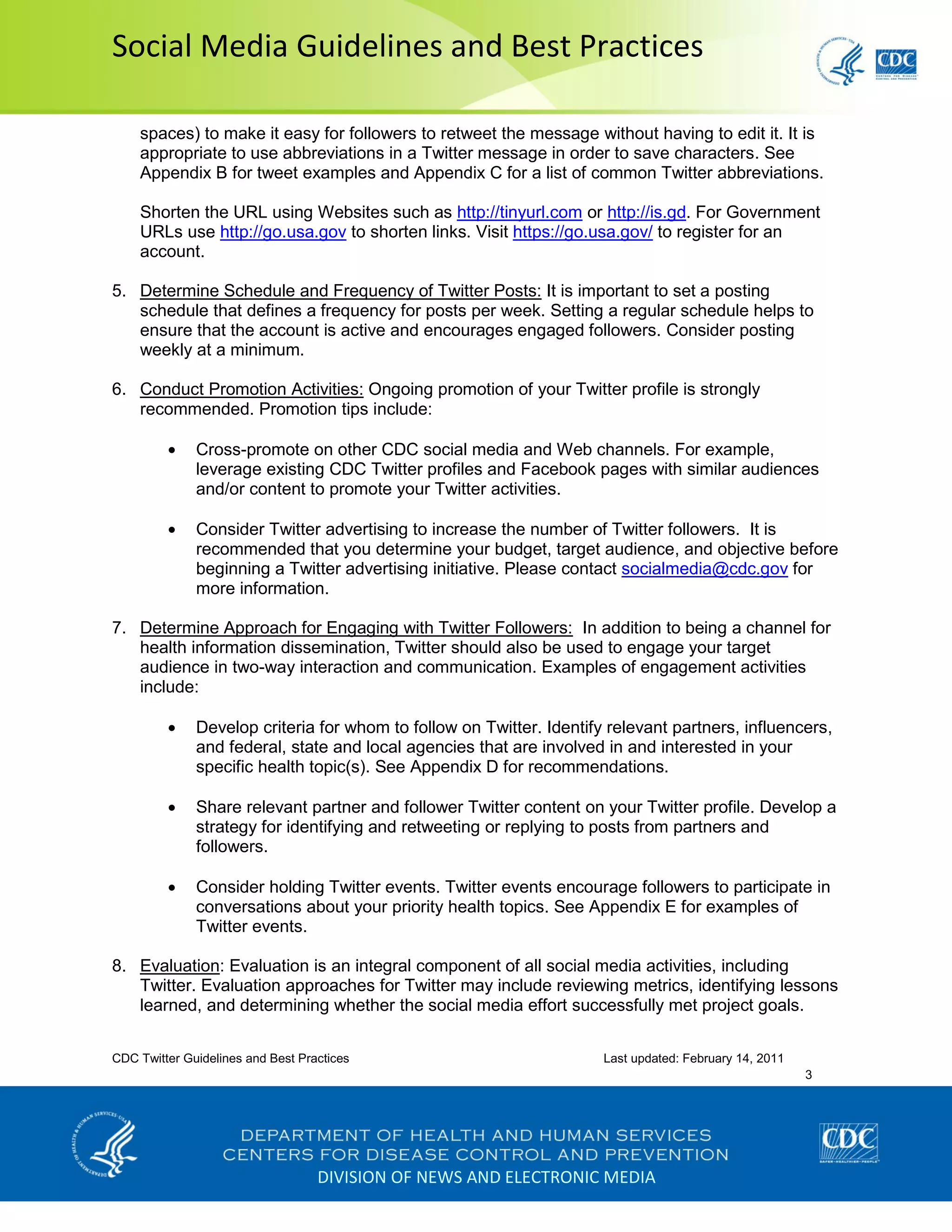 Cdc twitter guidelines | PDF