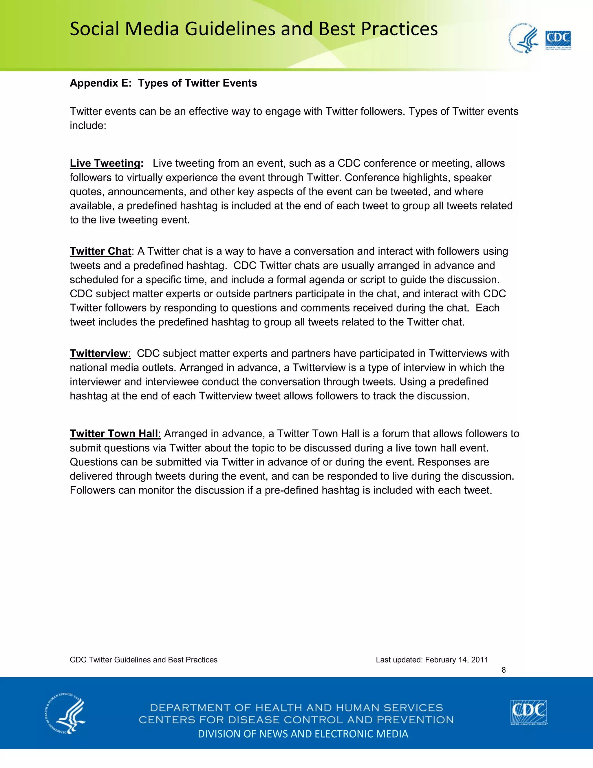 Cdc twitter guidelines | PDF