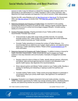 Cdc twitter guidelines | PDF