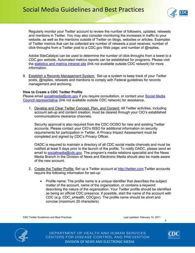 Cdc twitter guidelines | PDF
