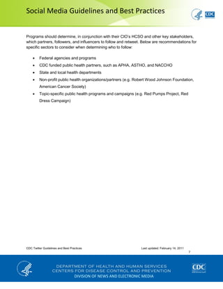 Cdc twitter guidelines | PDF