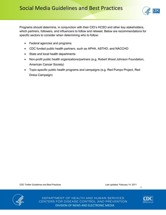 Cdc twitter guidelines | PDF