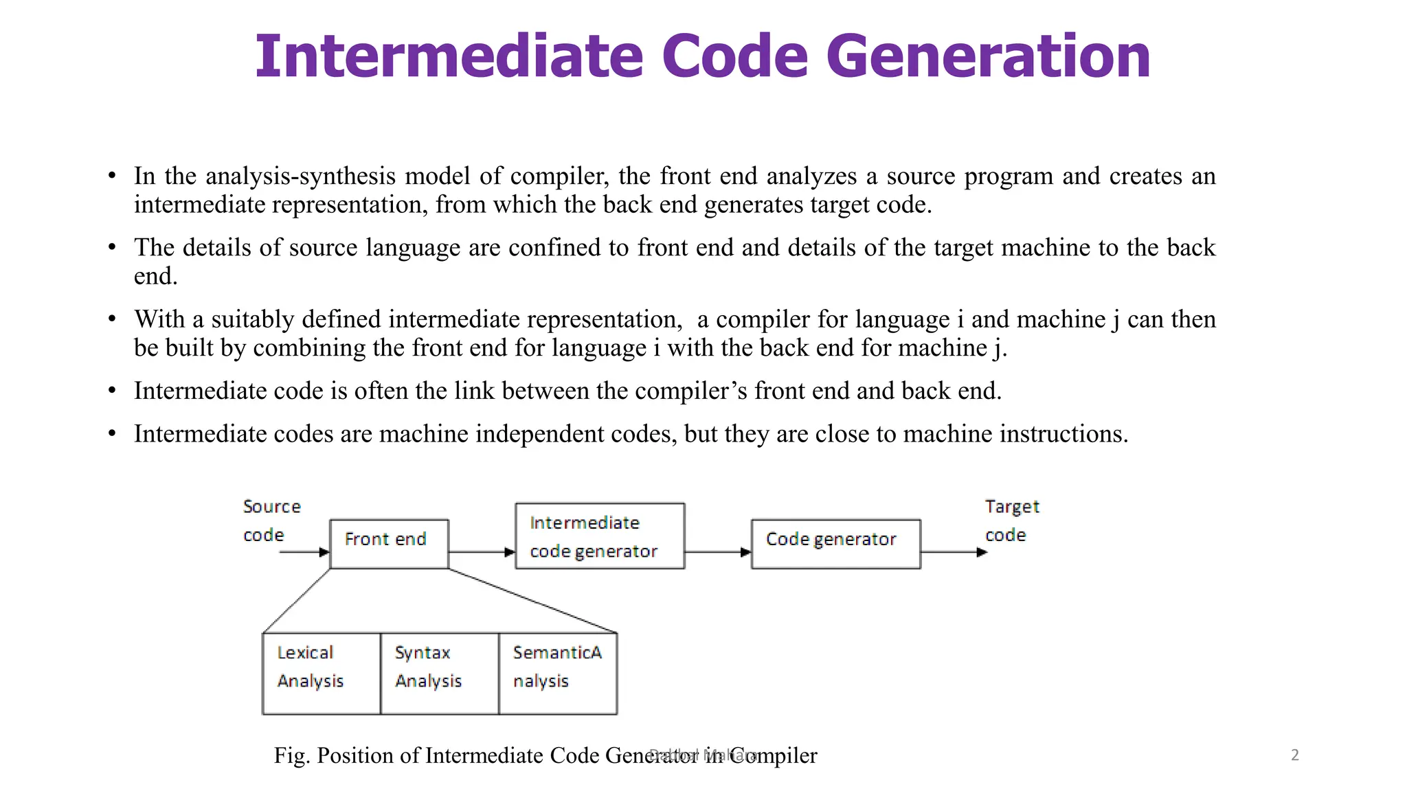 Unit 4 Part I Intermediate Code Generation in Compiler Design | PDF