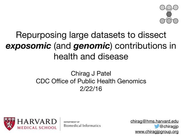 Repurposing large datasets to dissect exposomic (and genomic) contributions in health and ...