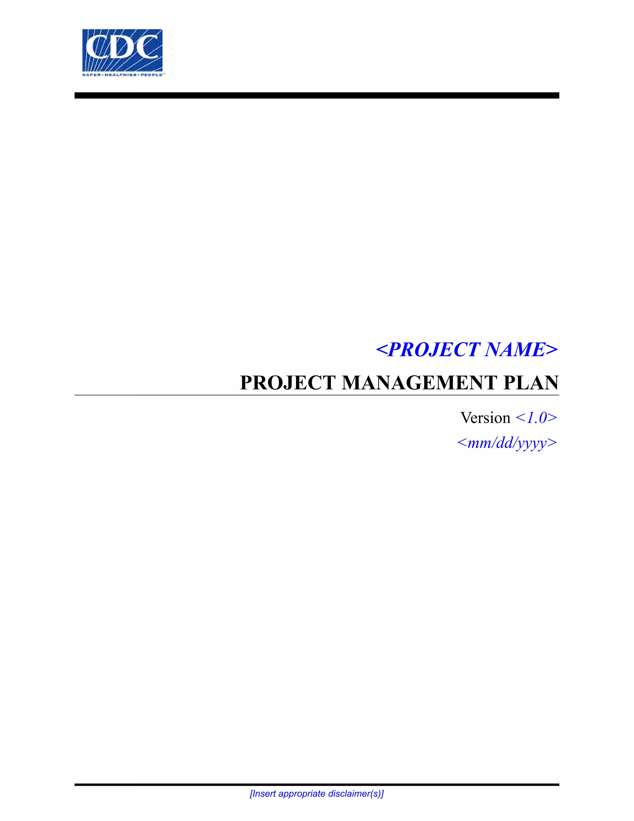 Cdc up project_management_plan_template | DOC