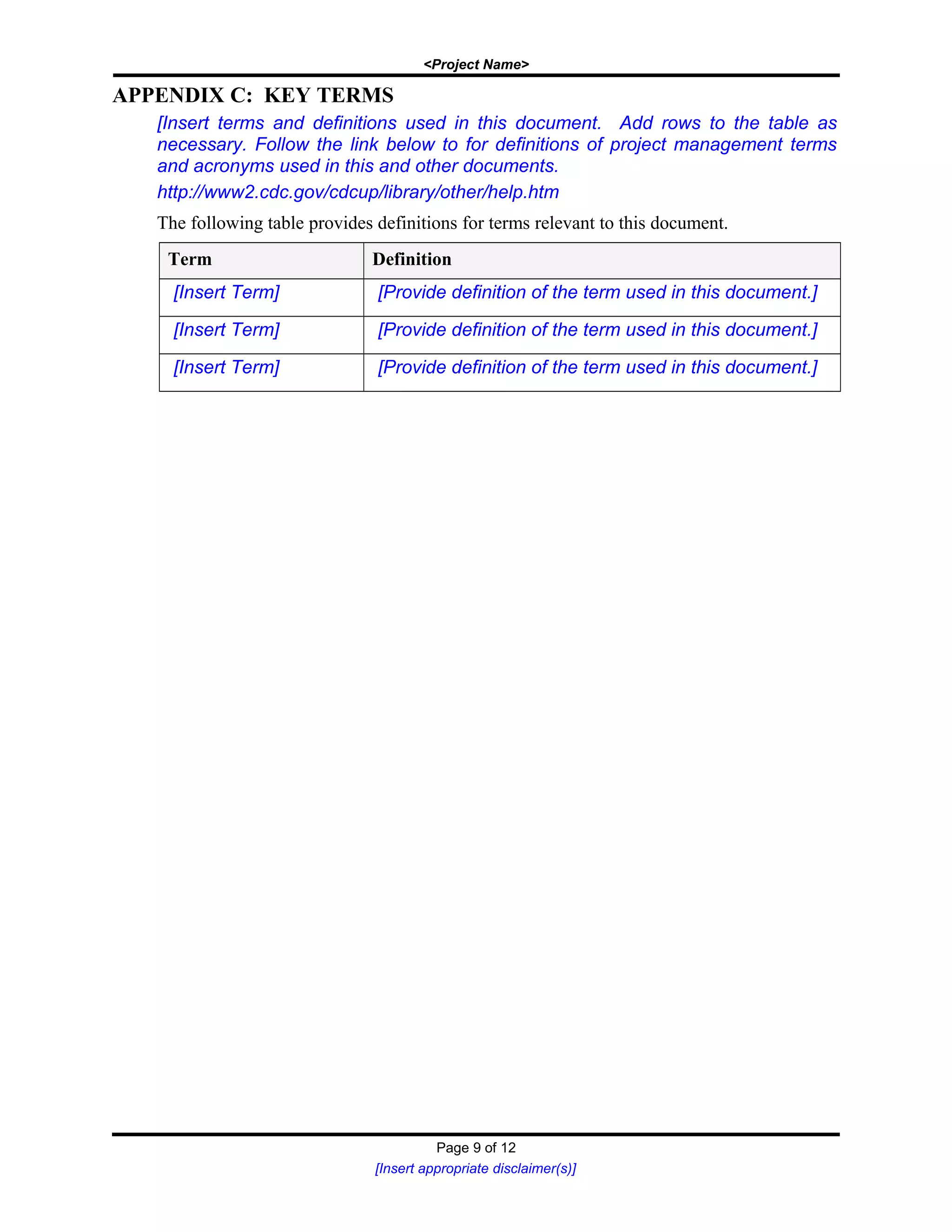 Cdc up project_management_plan_template | DOC