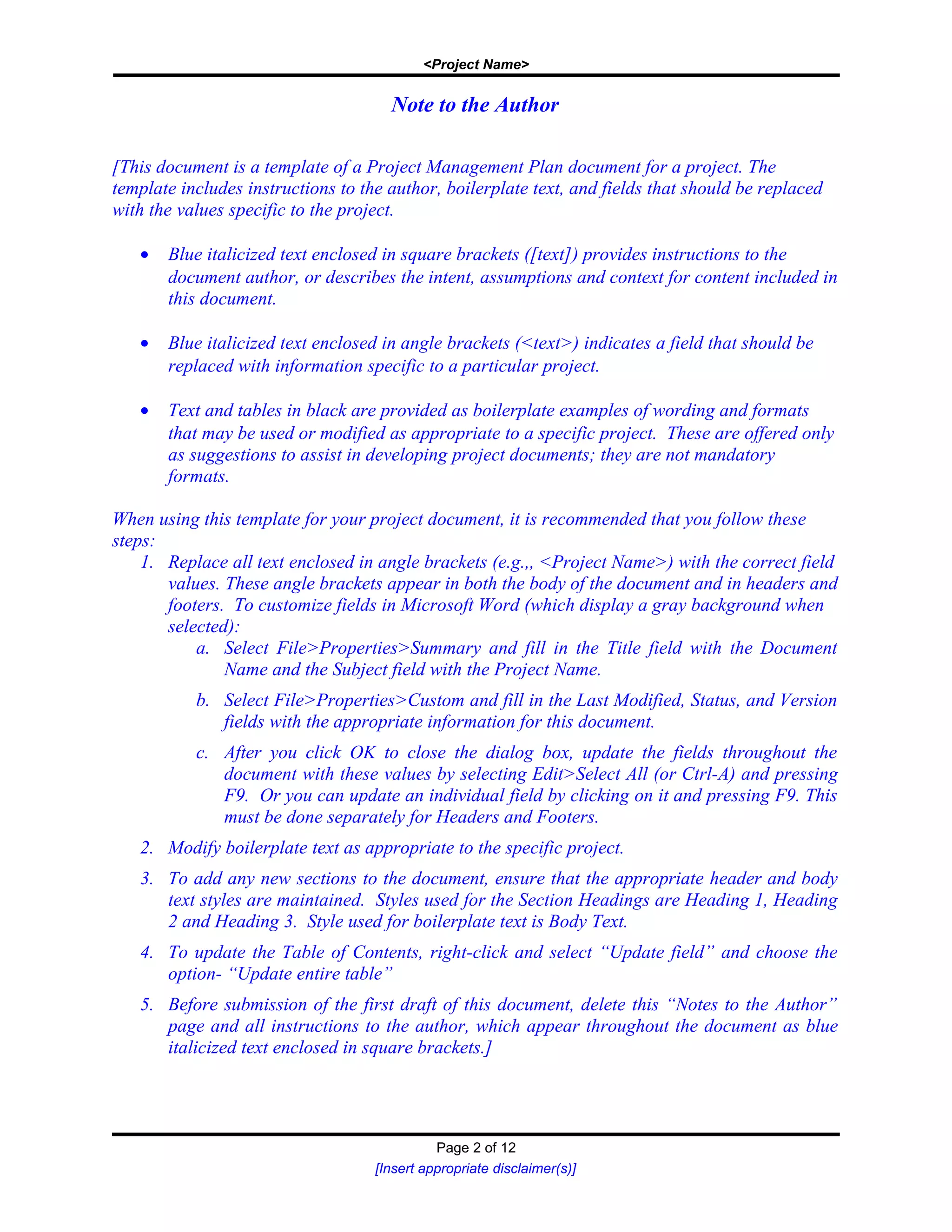 Cdc up project_management_plan_template | DOC