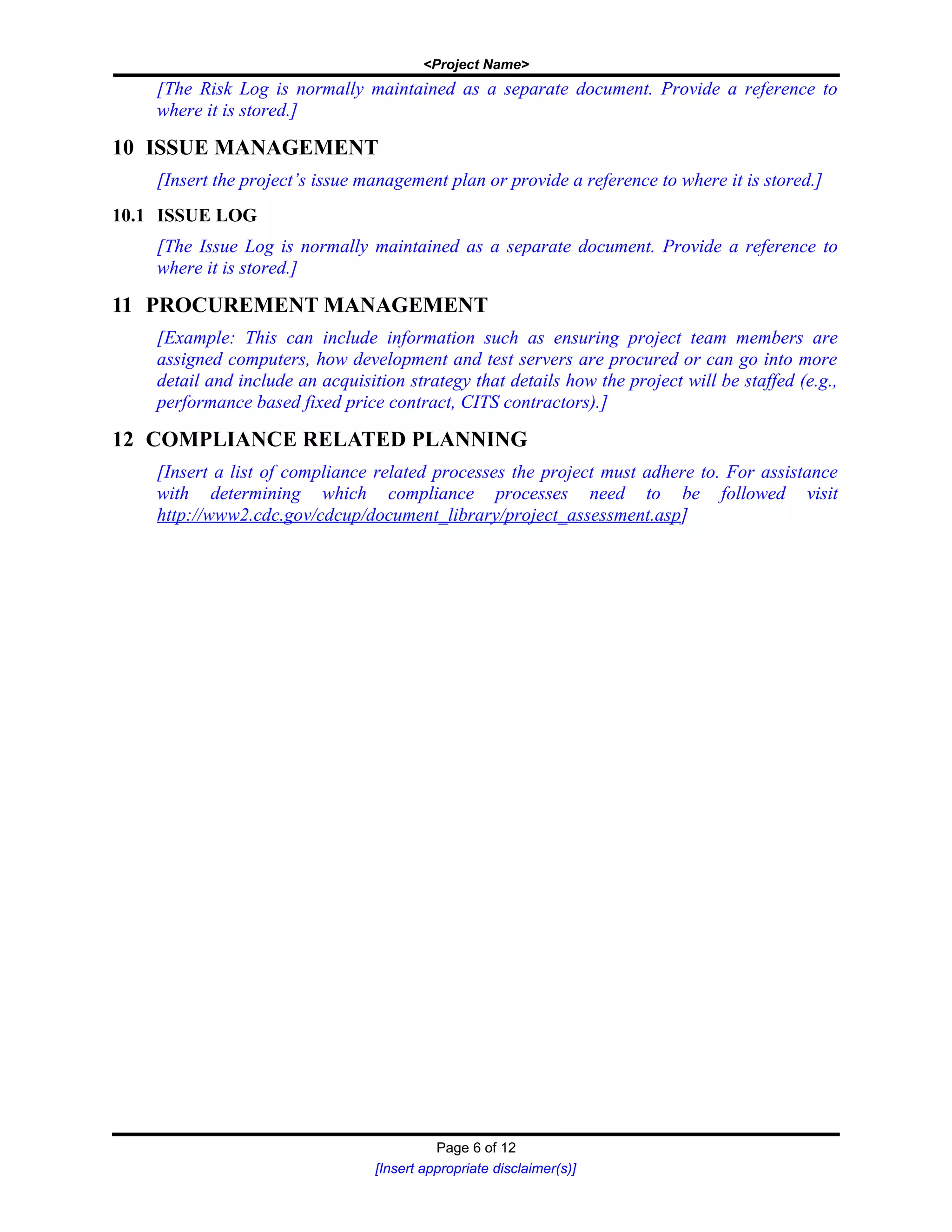 Cdc up project_management_plan_template | DOC