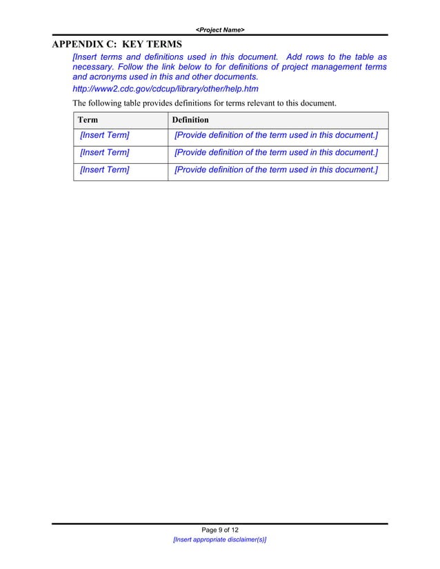 Cdc up project_management_plan_template | DOC
