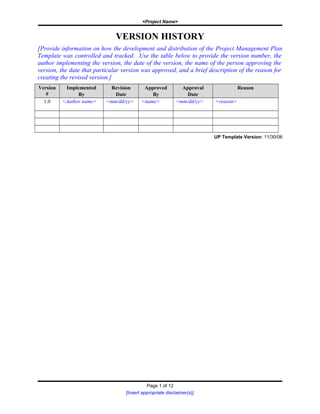 Cdc up project_management_plan_template | DOC