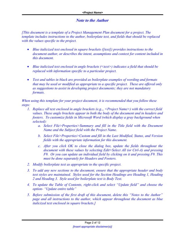 Cdc up project_management_plan_template | DOC