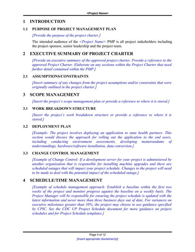 Cdc up project_management_plan_template | DOC