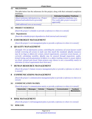 Cdc up project_management_plan_template | DOC