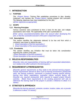 Cdc up training_plan_template | DOCX
