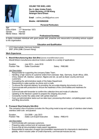 Celine Tee_CV2016 | PDF