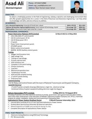 CV-Engr Asad Ali | PDF