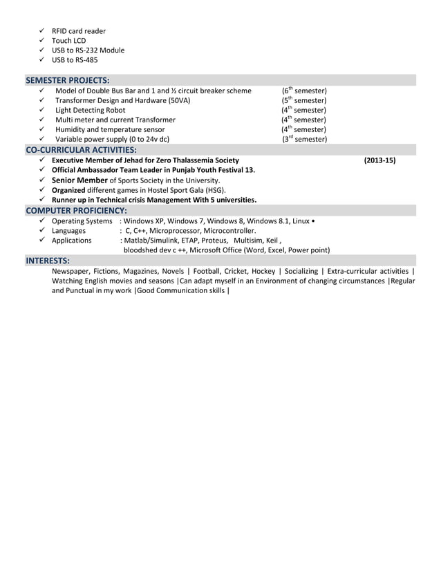 CV-Engr Asad Ali | PDF