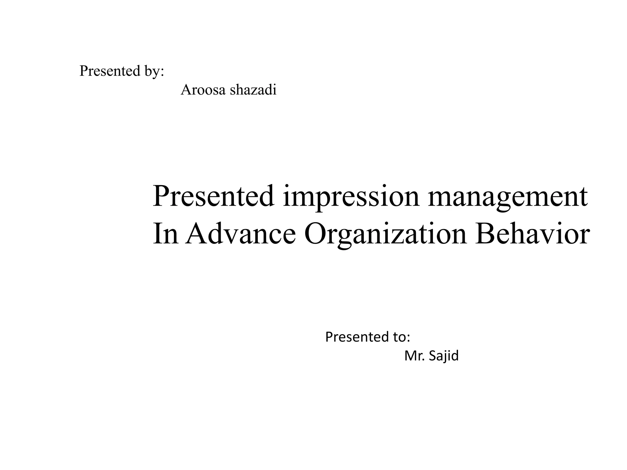 impression management PPT | PPTX