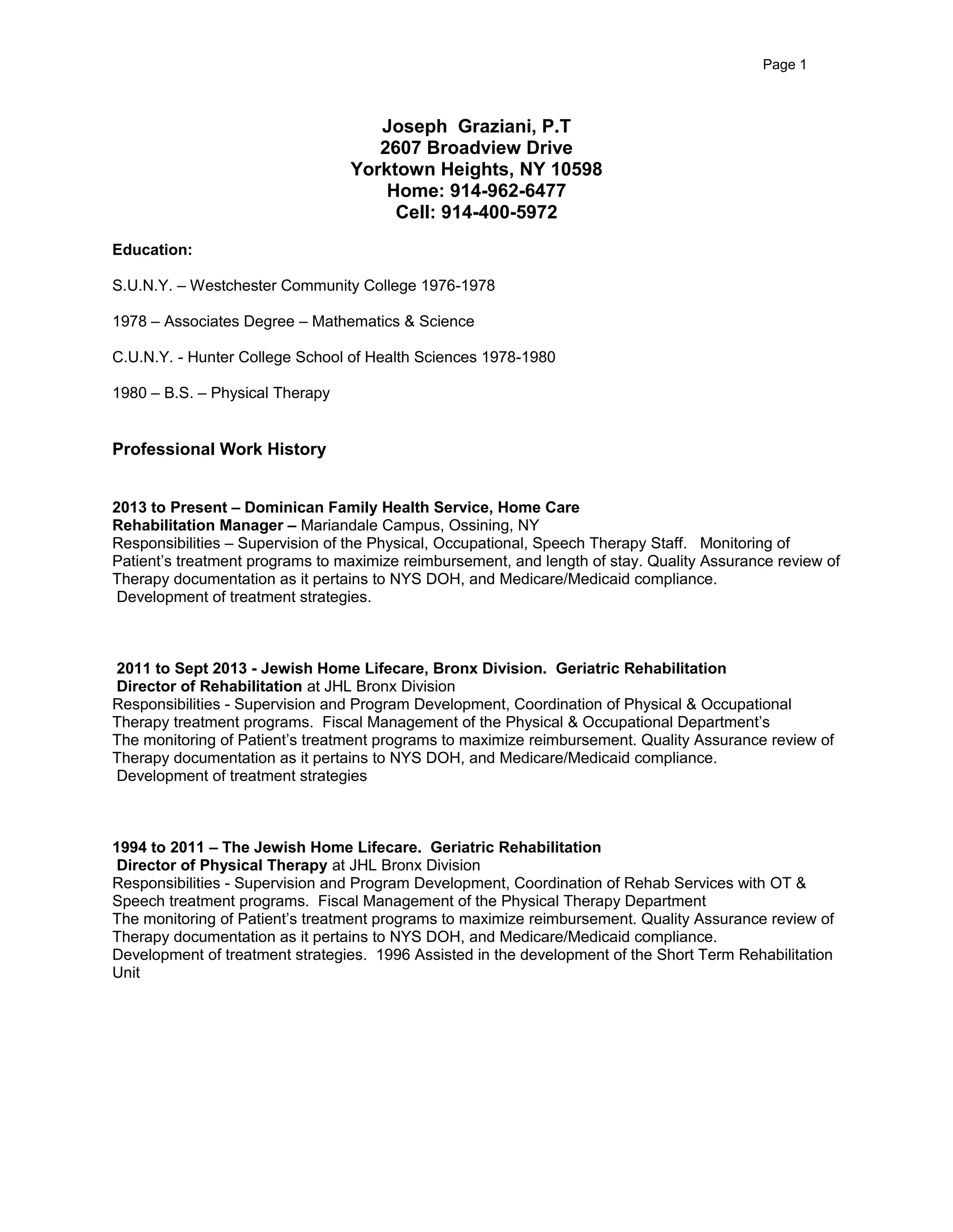 Joseph_Graziani_Resume_-_Sept_2013 | PDF