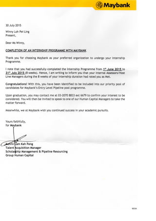 Maybank-Completion Letter | PDF