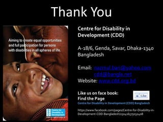 Rana Plaza disaster and rehabilitation by CDD Bangladesh | PPTX