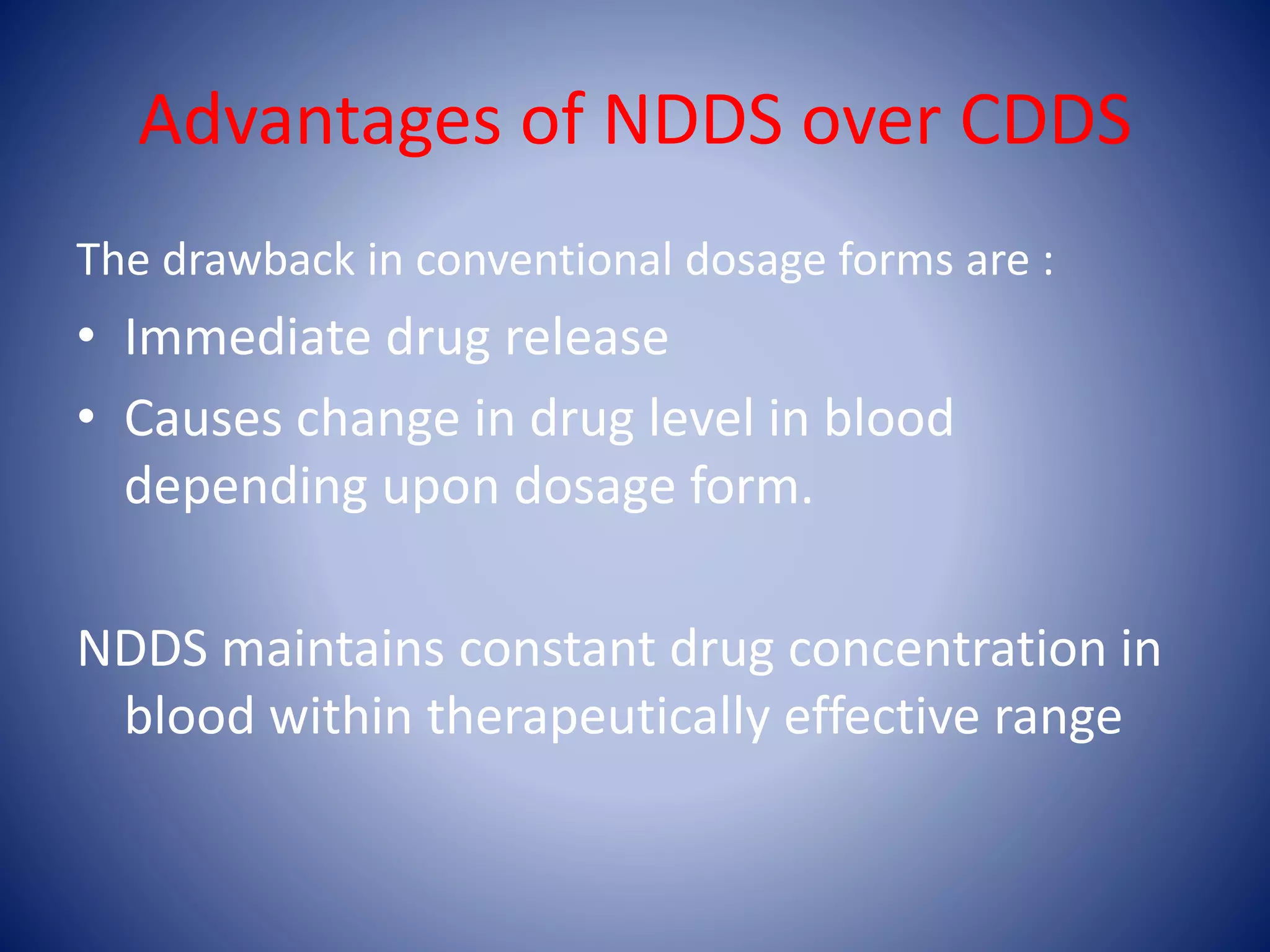NOVEL DRUG DELIVERY SYSTEMS (NDDS) | PPTX