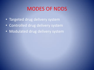 NOVEL DRUG DELIVERY SYSTEMS (NDDS) | PPTX