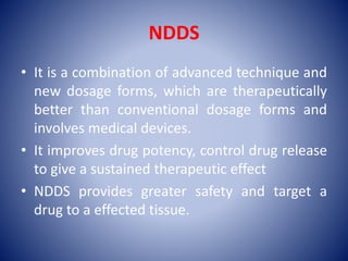 NOVEL DRUG DELIVERY SYSTEMS (NDDS) | PPTX