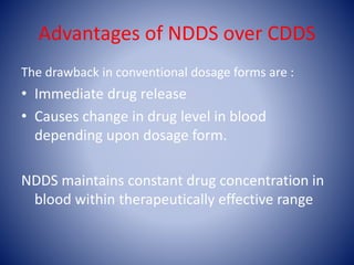 NOVEL DRUG DELIVERY SYSTEMS (NDDS) | PPTX