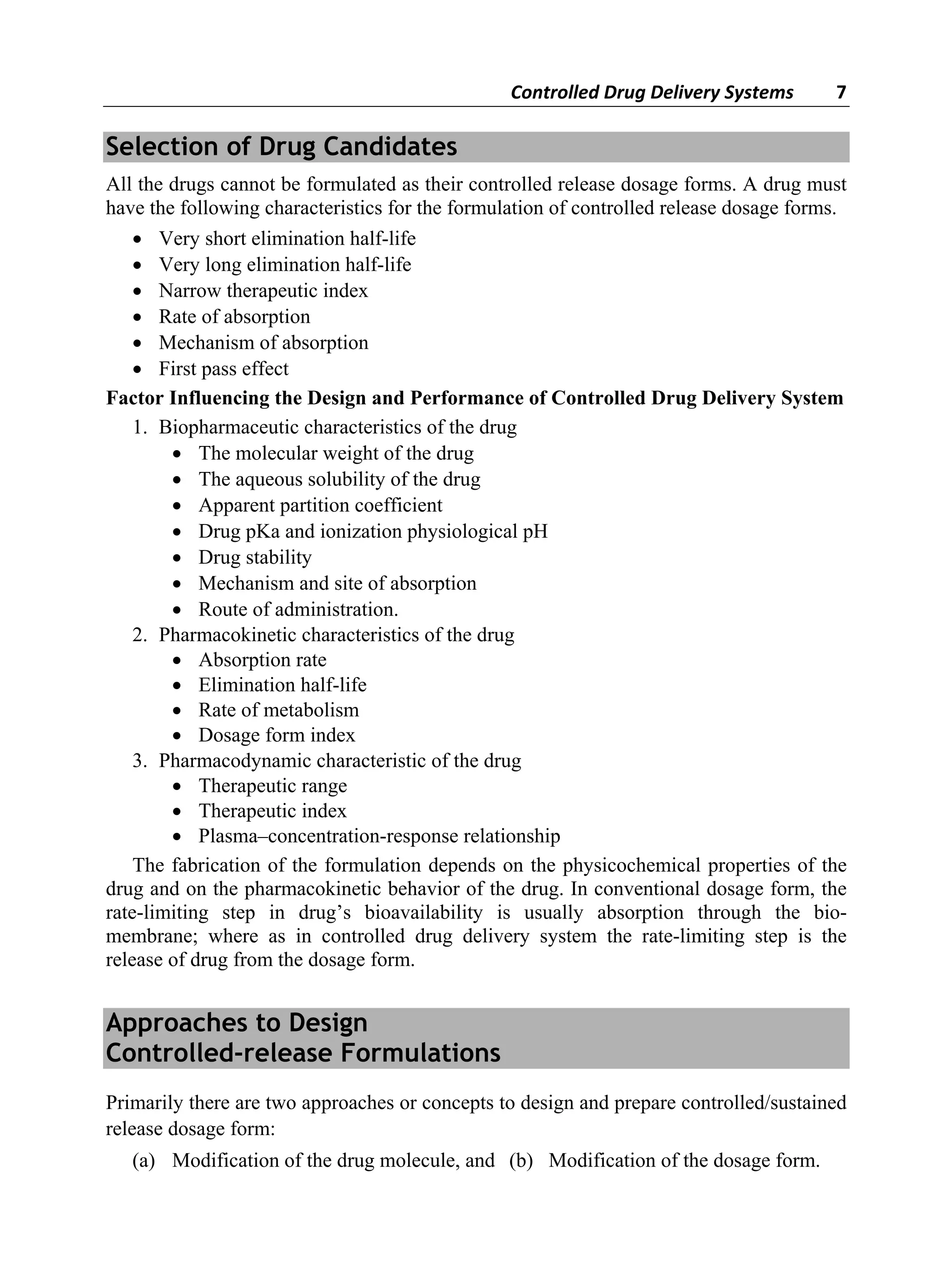 Controlled drug delivery systems for Pharmacy Students | PDF