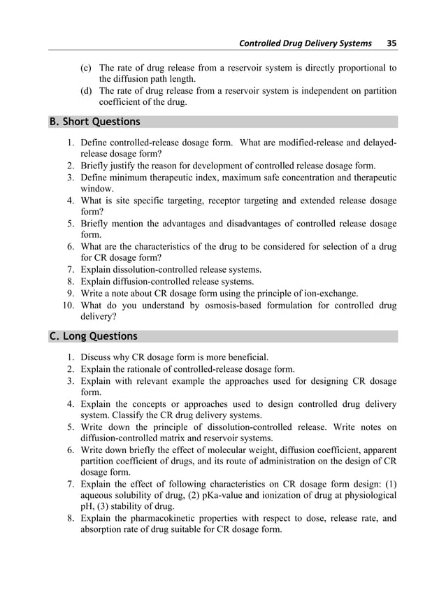 Controlled drug delivery systems for Pharmacy Students | PDF