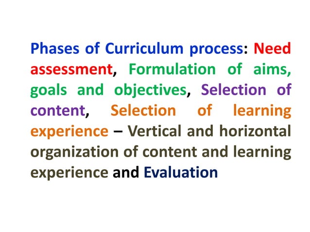Process of Curriculum Development | PPTX