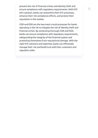 CDD Vs EDD: How Crucial is Customer Due Diligence for Banks in the UK ...