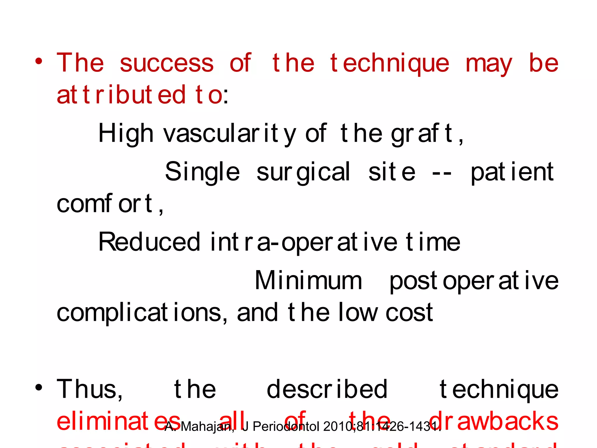 case report of Periosteal pedicle graft-novel technique | PPT