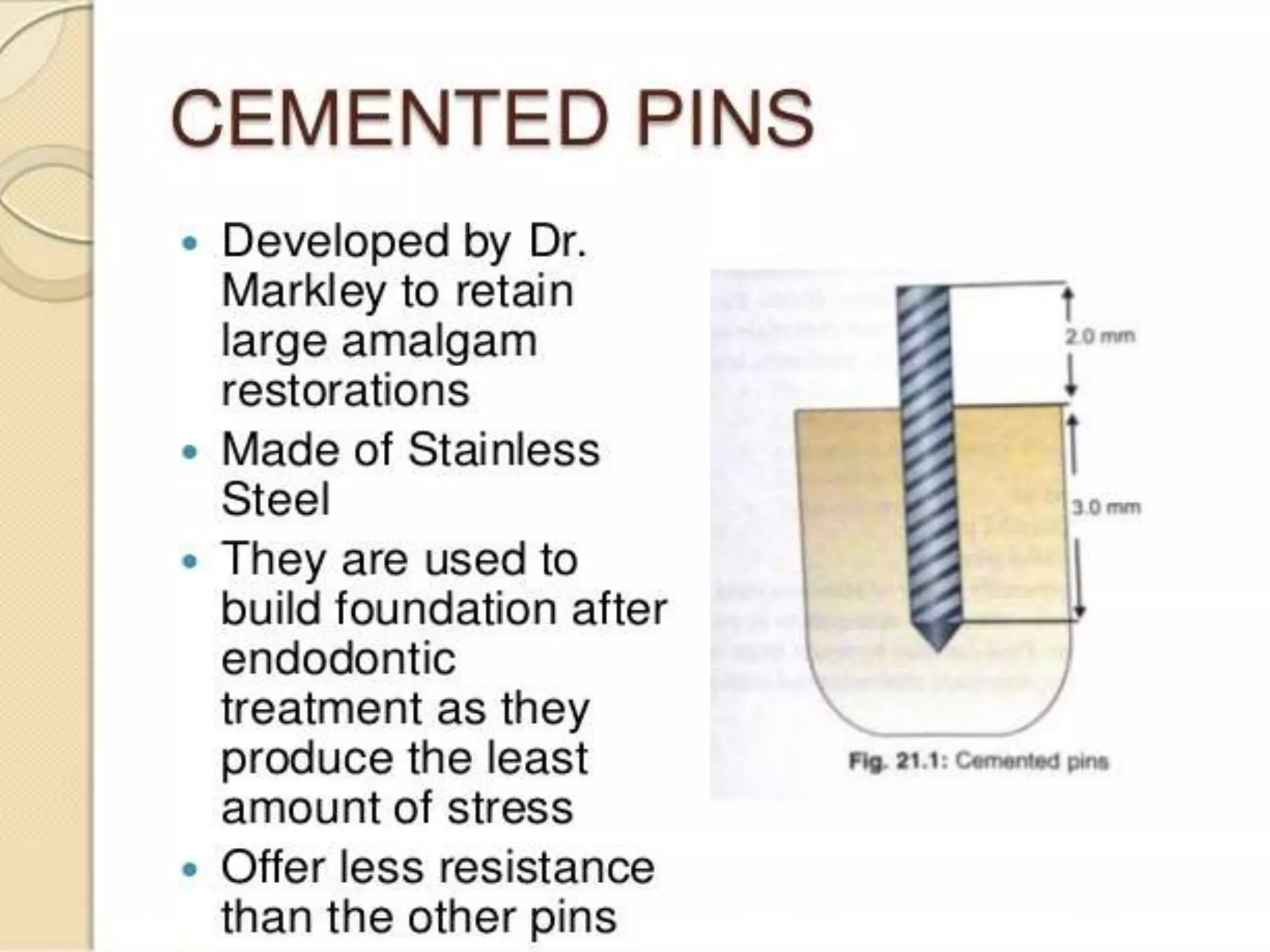Pin Retained Restoration | PPTX