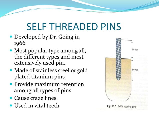 Pin Retained Restoration | PPTX | Dental Health | Diseases and Conditions