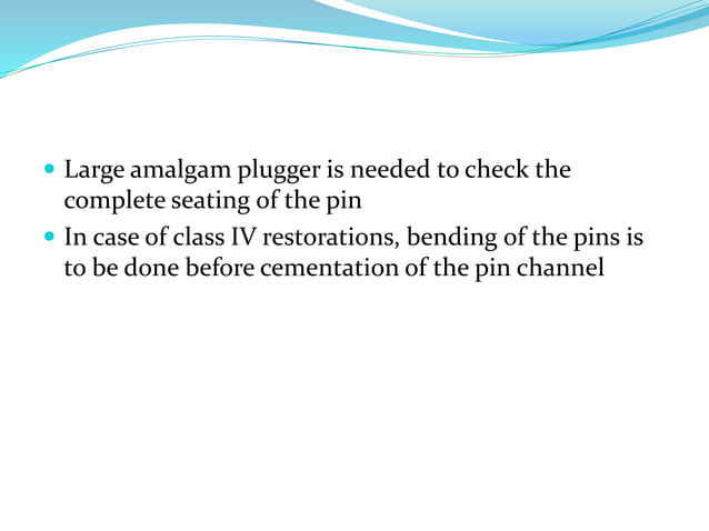 Pin Retained Restoration | PPTX | Dental Health | Diseases and Conditions